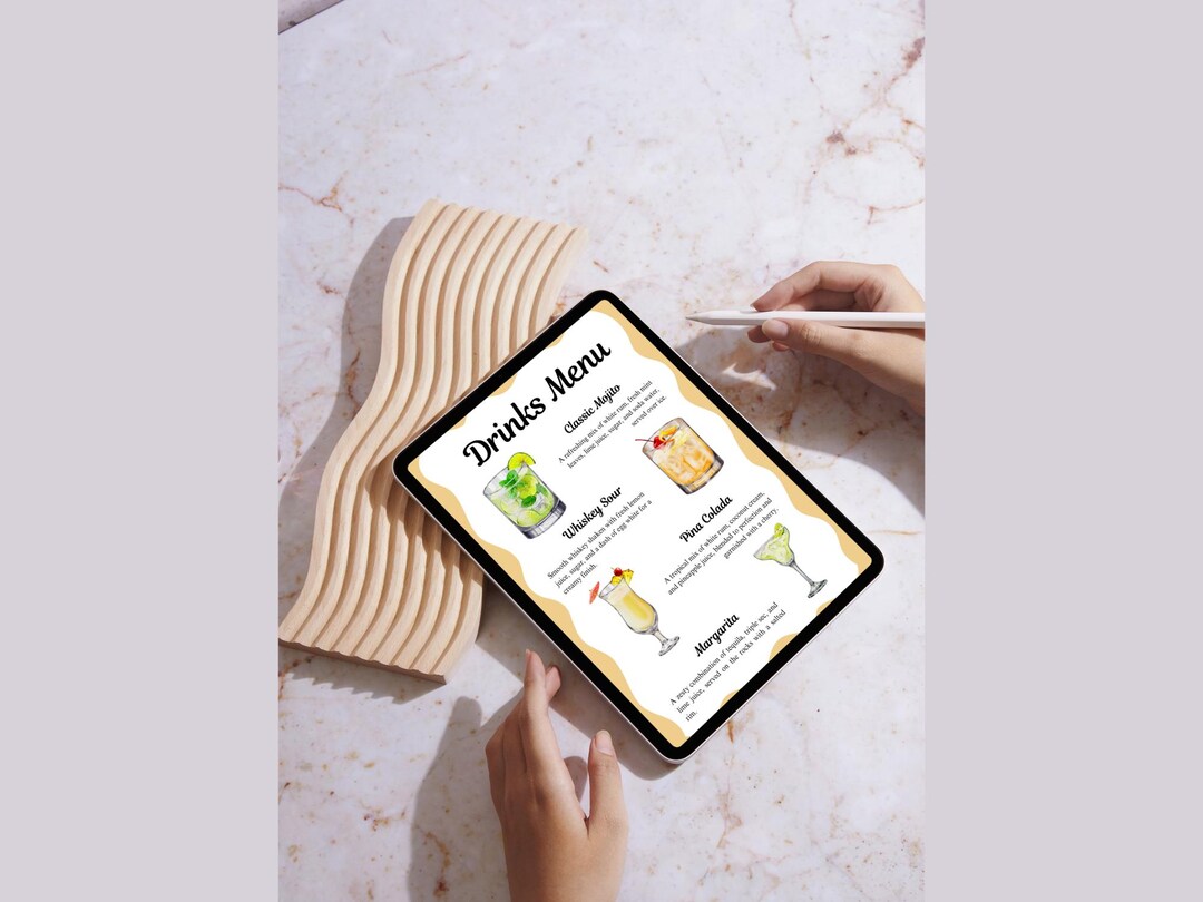 Editable Drink Menu Template | Printable & Digital Beverage Menu ...