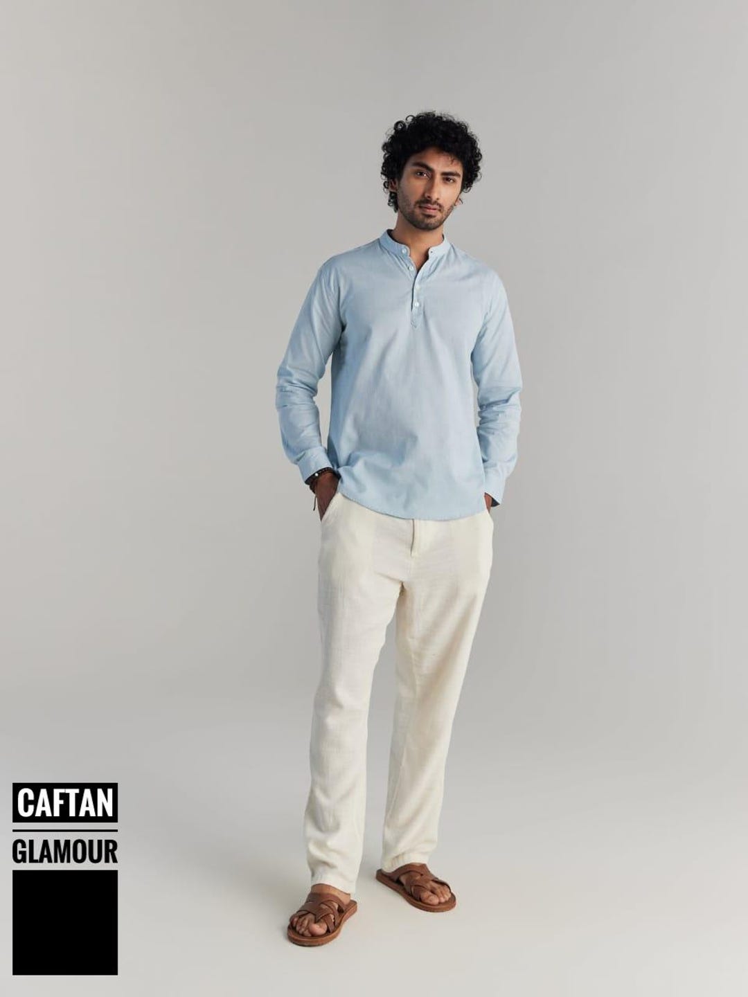 Indian Mens Short Kurta | Sky Blue Kurta | Sky Blue Long Sleeve Short ...