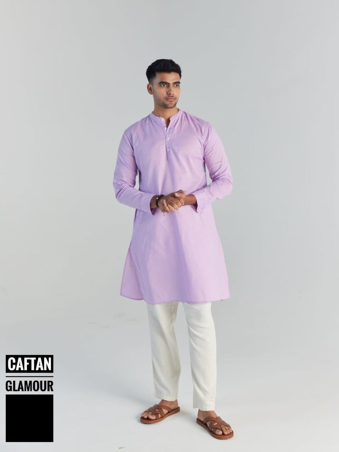 Indian Designer Collection for Men | Purple Kurta in White Pajama ...