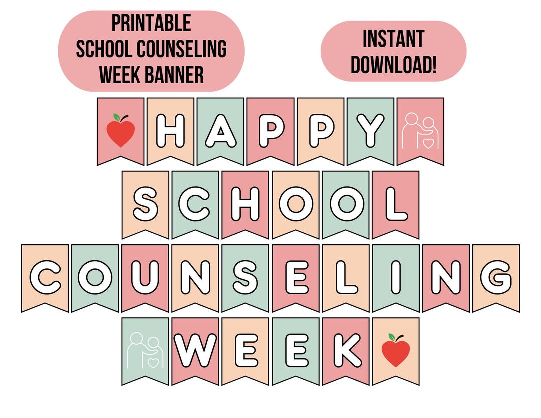 School Counseling Week Banner School Counselors Week Sign Printable ...