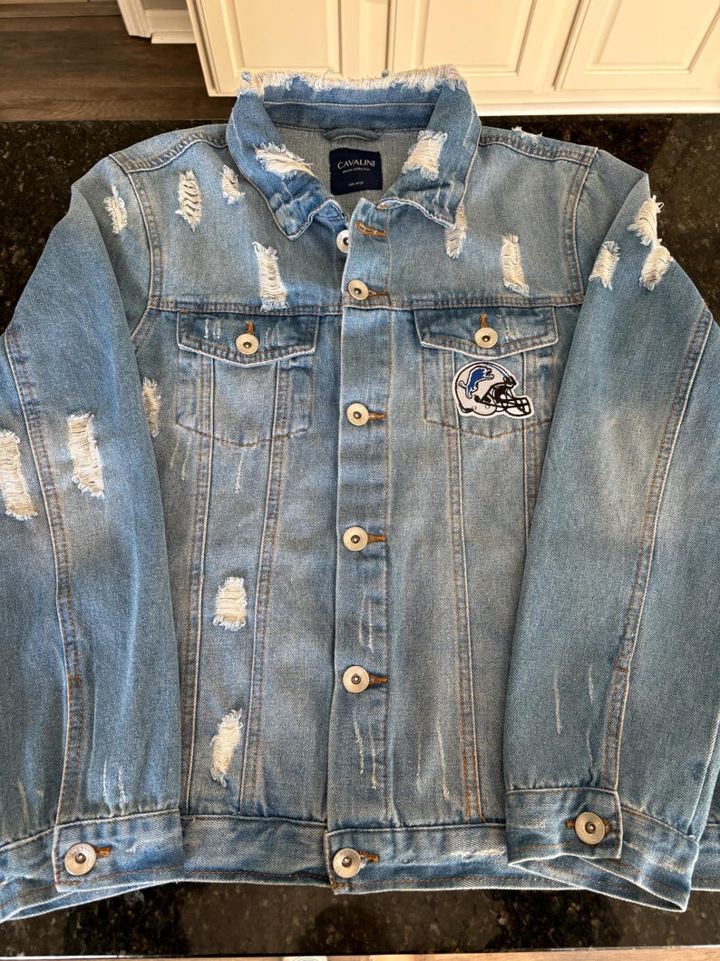 Detroit Jean Jacket Detroit Football Apparel Custom Detroit Denim ...