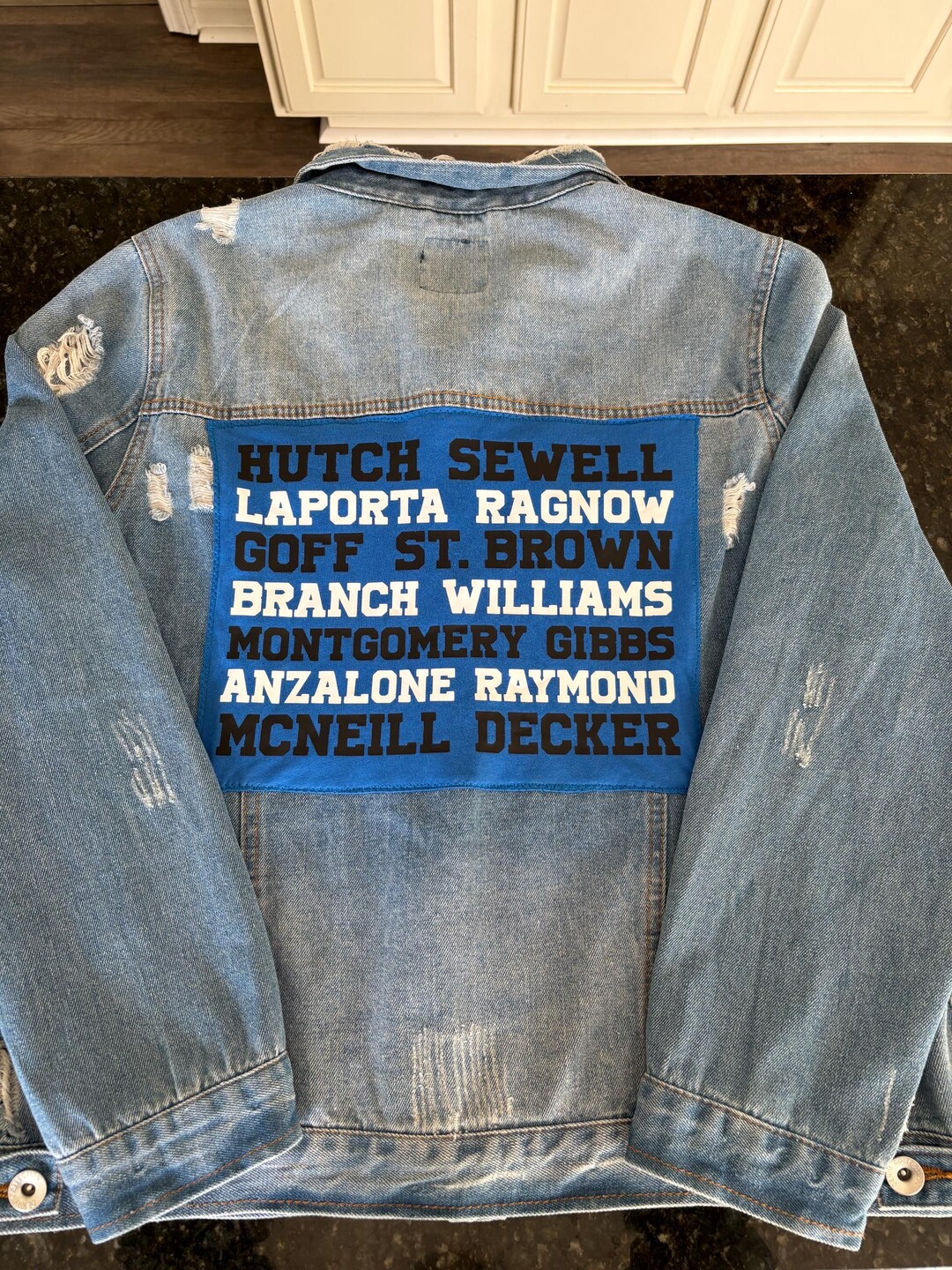 Detroit Jean Jacket Detroit Football Apparel Custom Detroit Denim ...