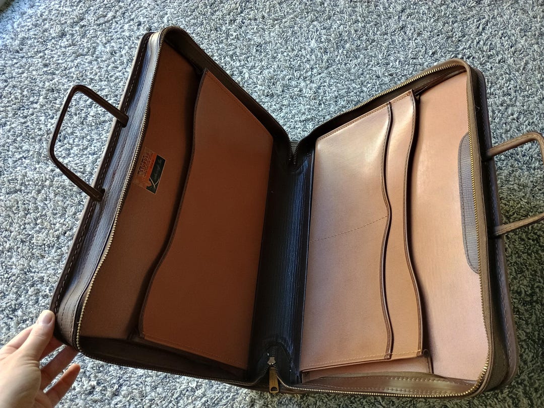 Vintage Leathercraft Vinyl Portfolio Briefcase Brown Sturdex - Etsy