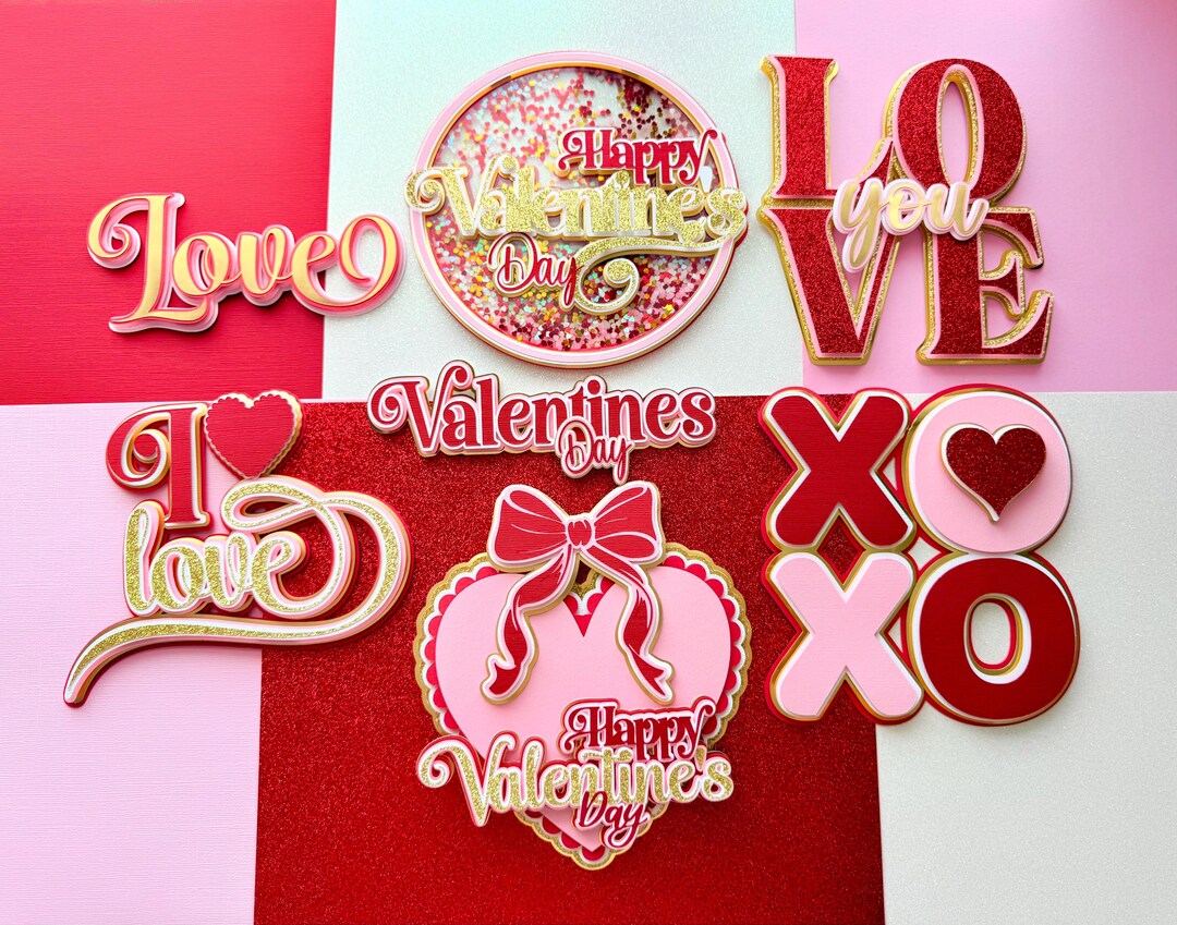 Toppers de bolo para o Dia dos Namorados em SVG | Decoração de bolo com ...