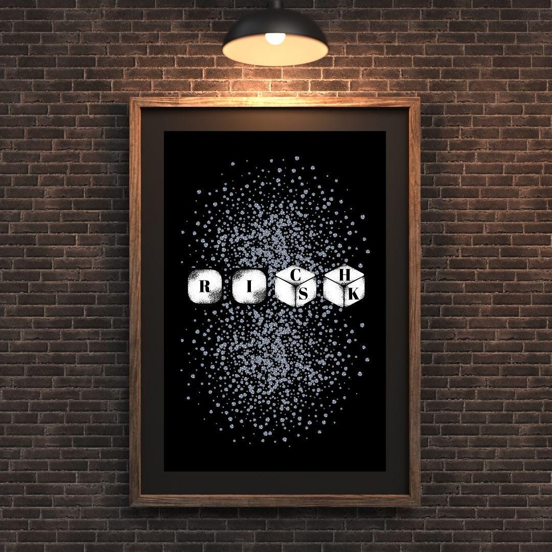 Rich & Risk Typography Art: Minimalist Motivational Print (PDF) - Etsy