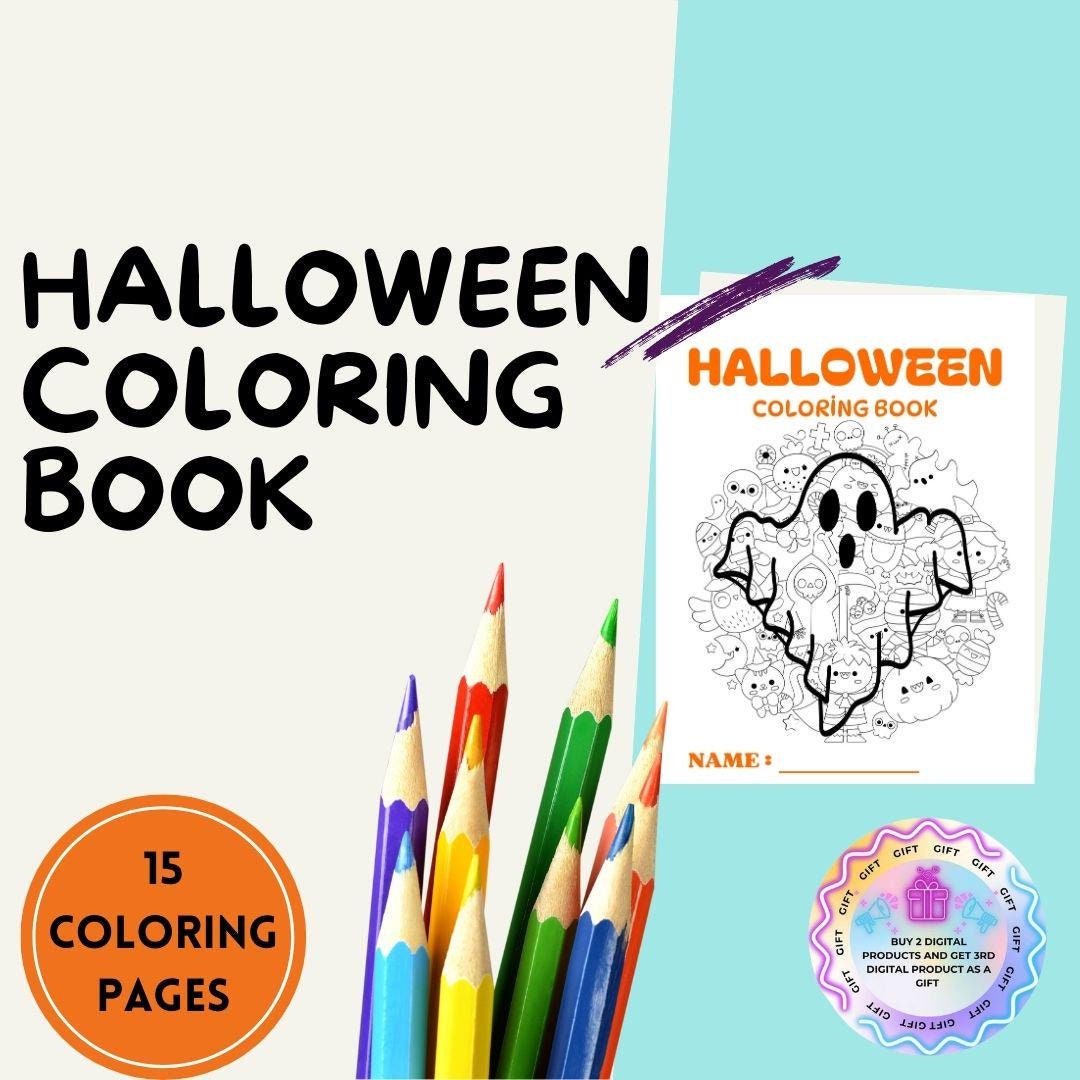 Halloween Coloring Book, Coloring Book, Kids Coloring Book, Activity ...