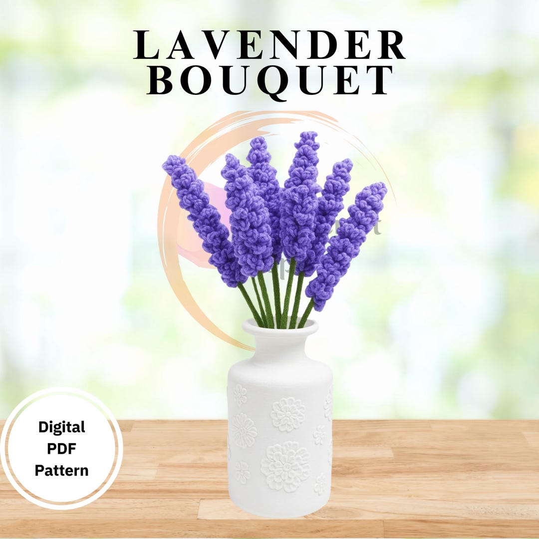 Lavender Bouquet Crochet Pattern | Amigurumi Lavender PDF | DIY Floral ...