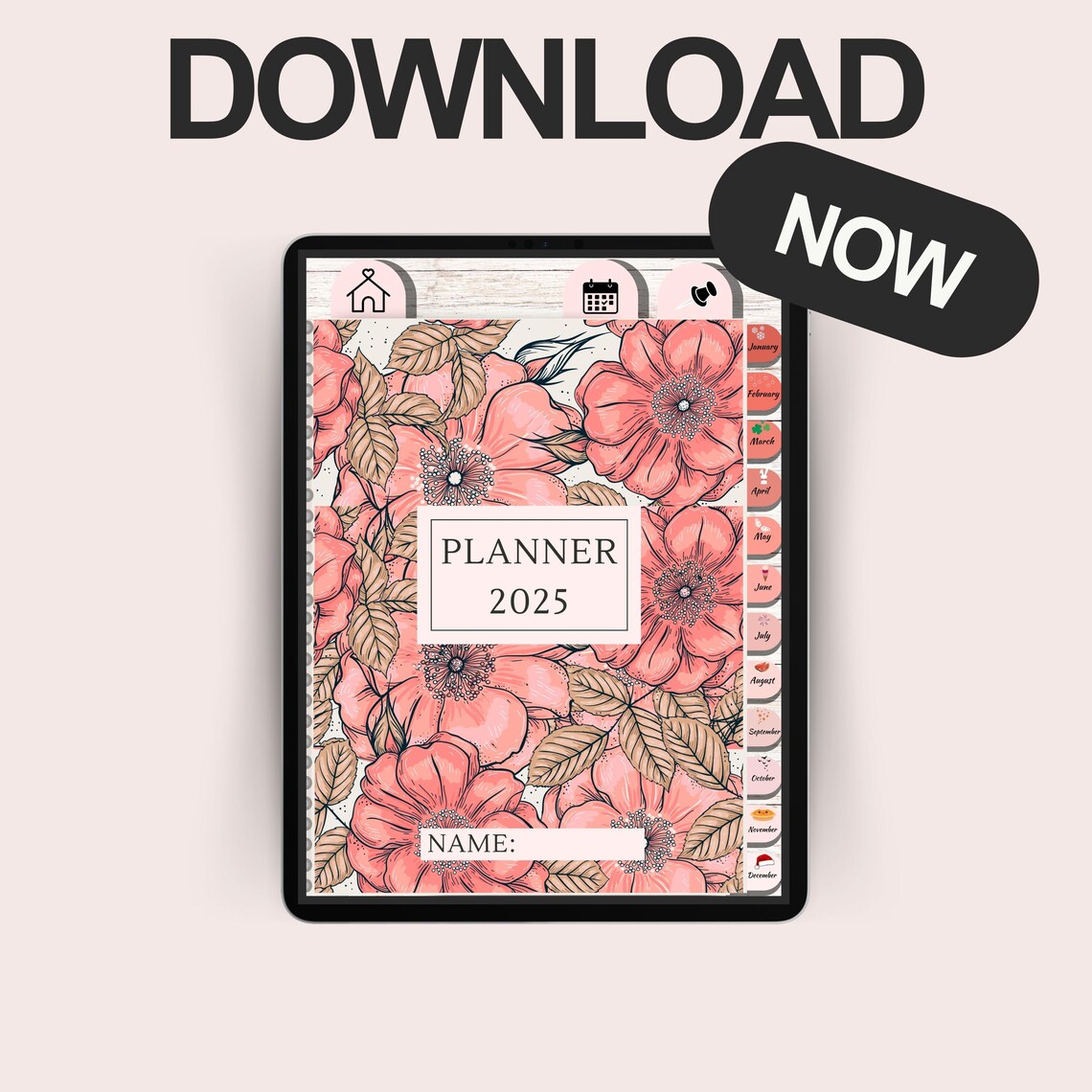 2025 Floral Digital Planner: Weekly & Monthly Organizer (printable PDF ...