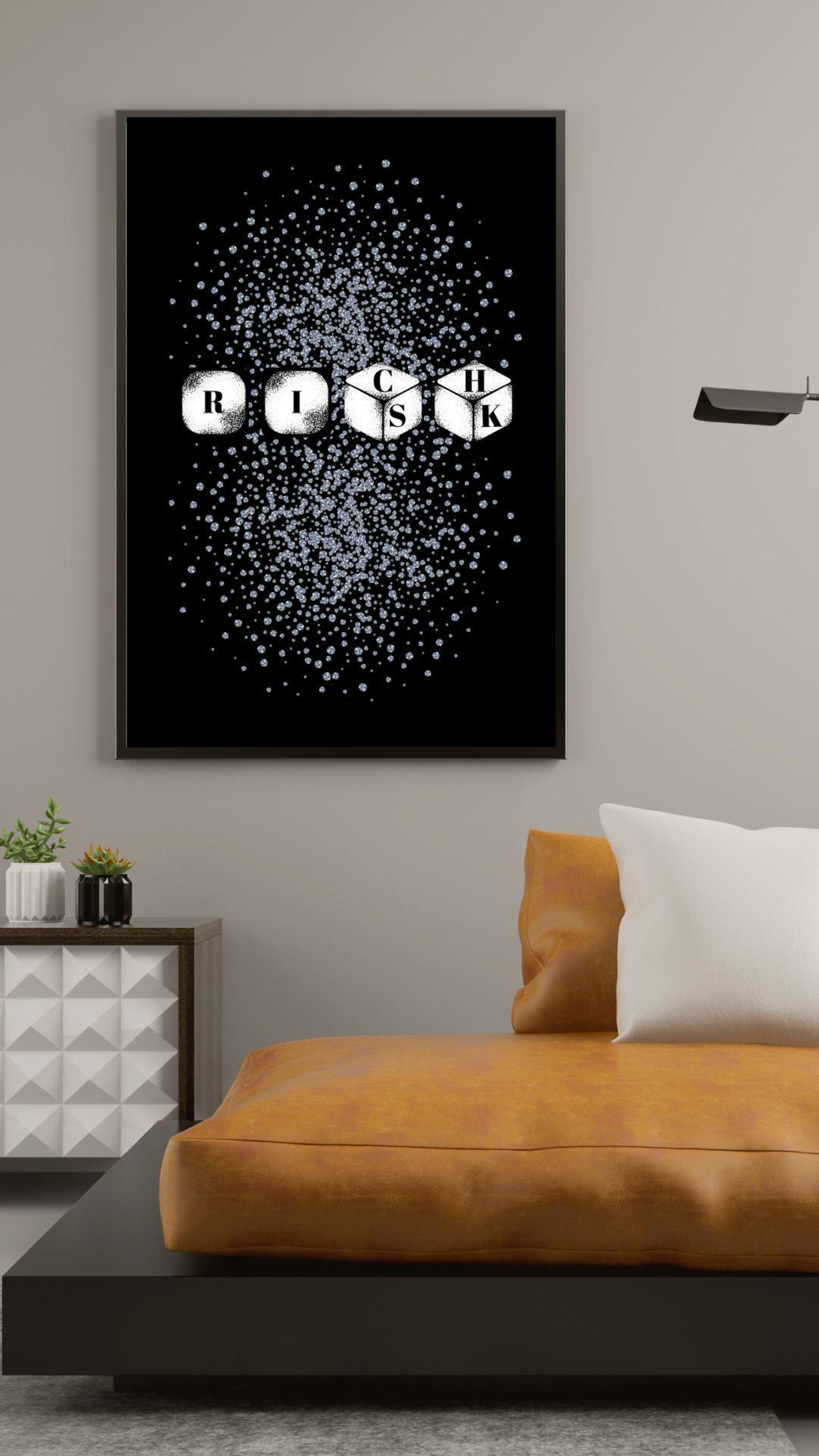 Rich & Risk Typography Art: Minimalist Motivational Print (PDF) - Etsy