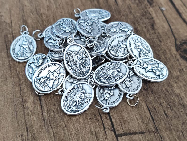 St Michael Medals / Angel Guardian Medals, Lot Bulk Medals 5,10, 20, 30 ...