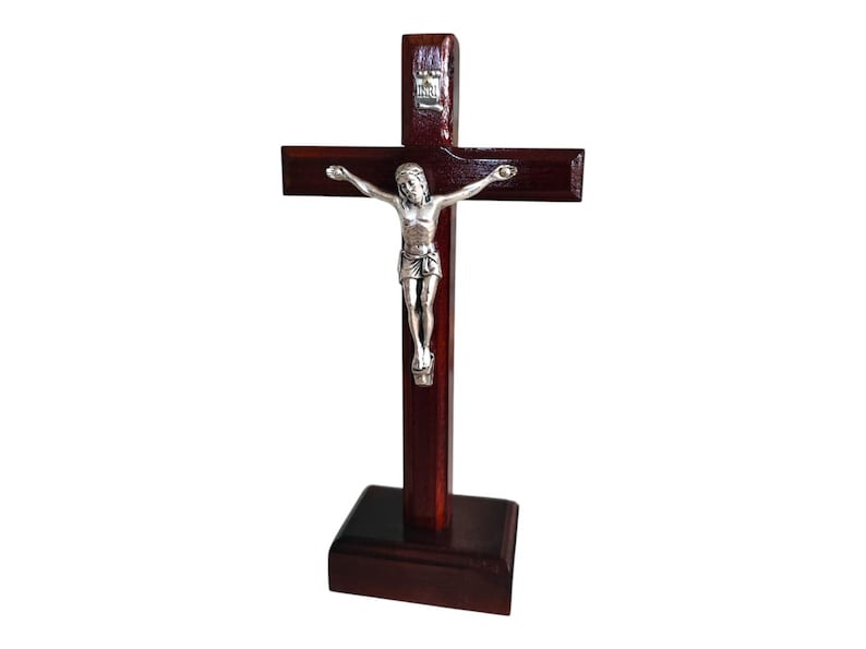 Table Crucifix Standing Cross Crucified Wood Desk Gift - Etsy