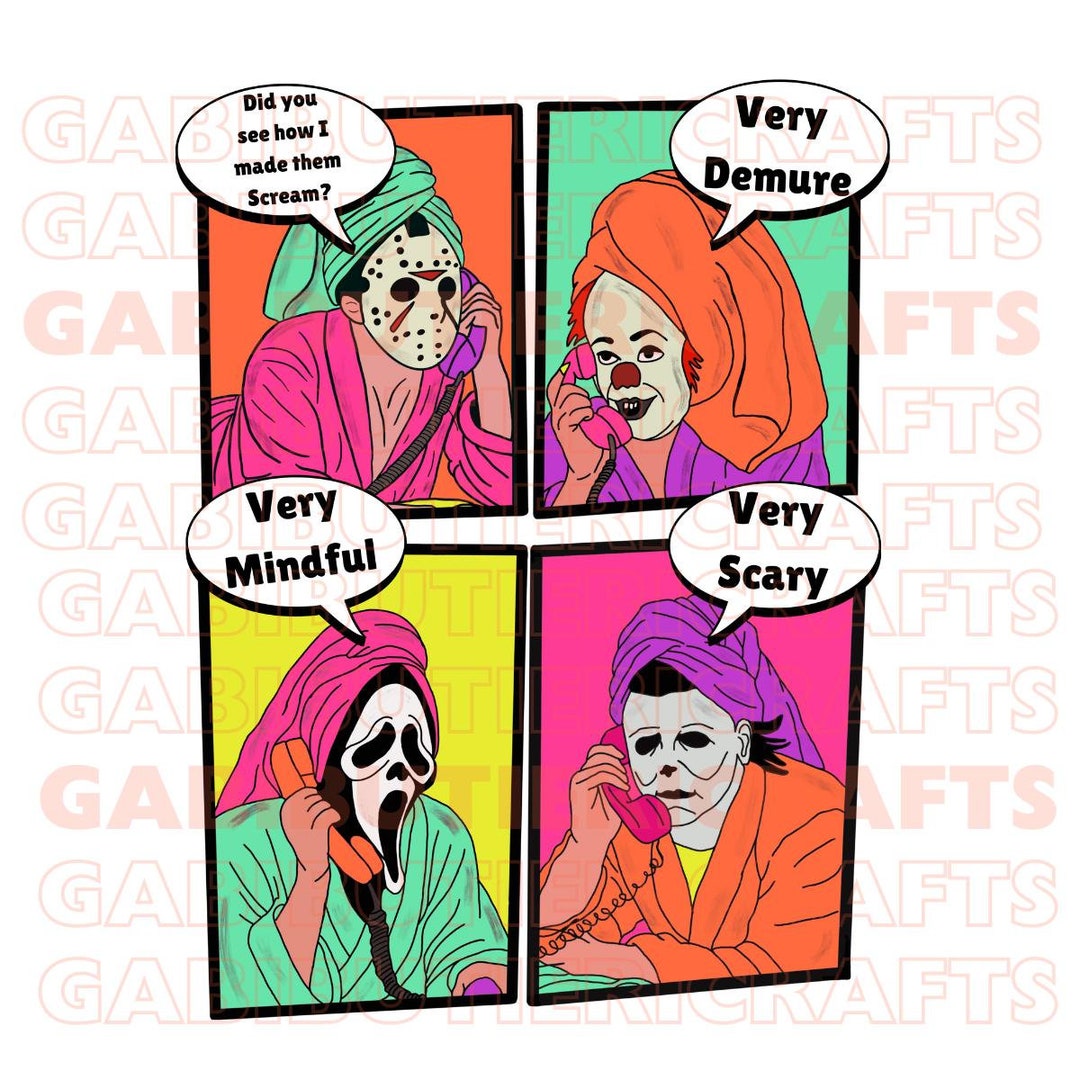 Very Demure Halloween Characters PNG, Horror Movies Png, Trendy ...