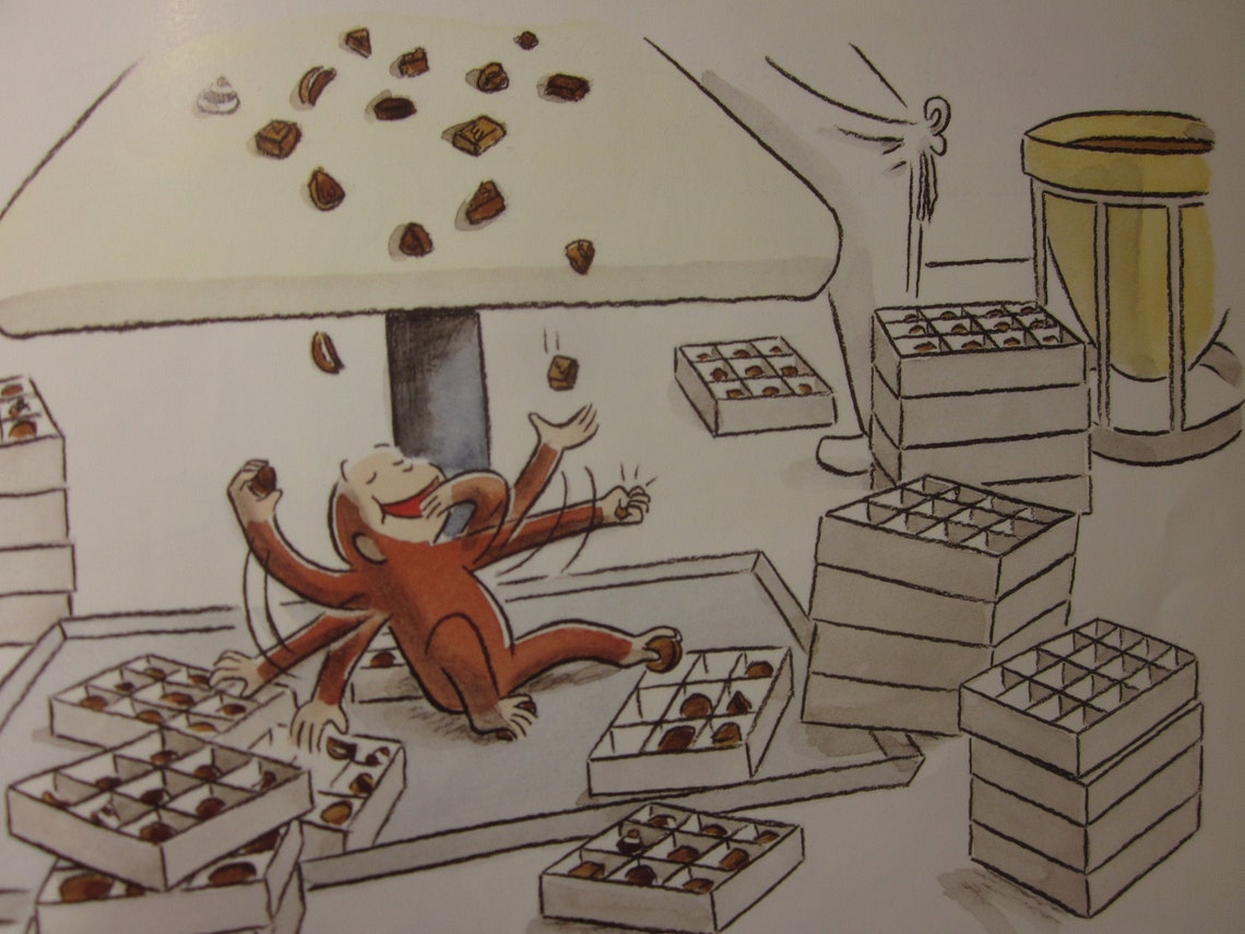 CURIOUS GEORGE Visits the CHOCOLATE Factory by H A Rey | Etsy