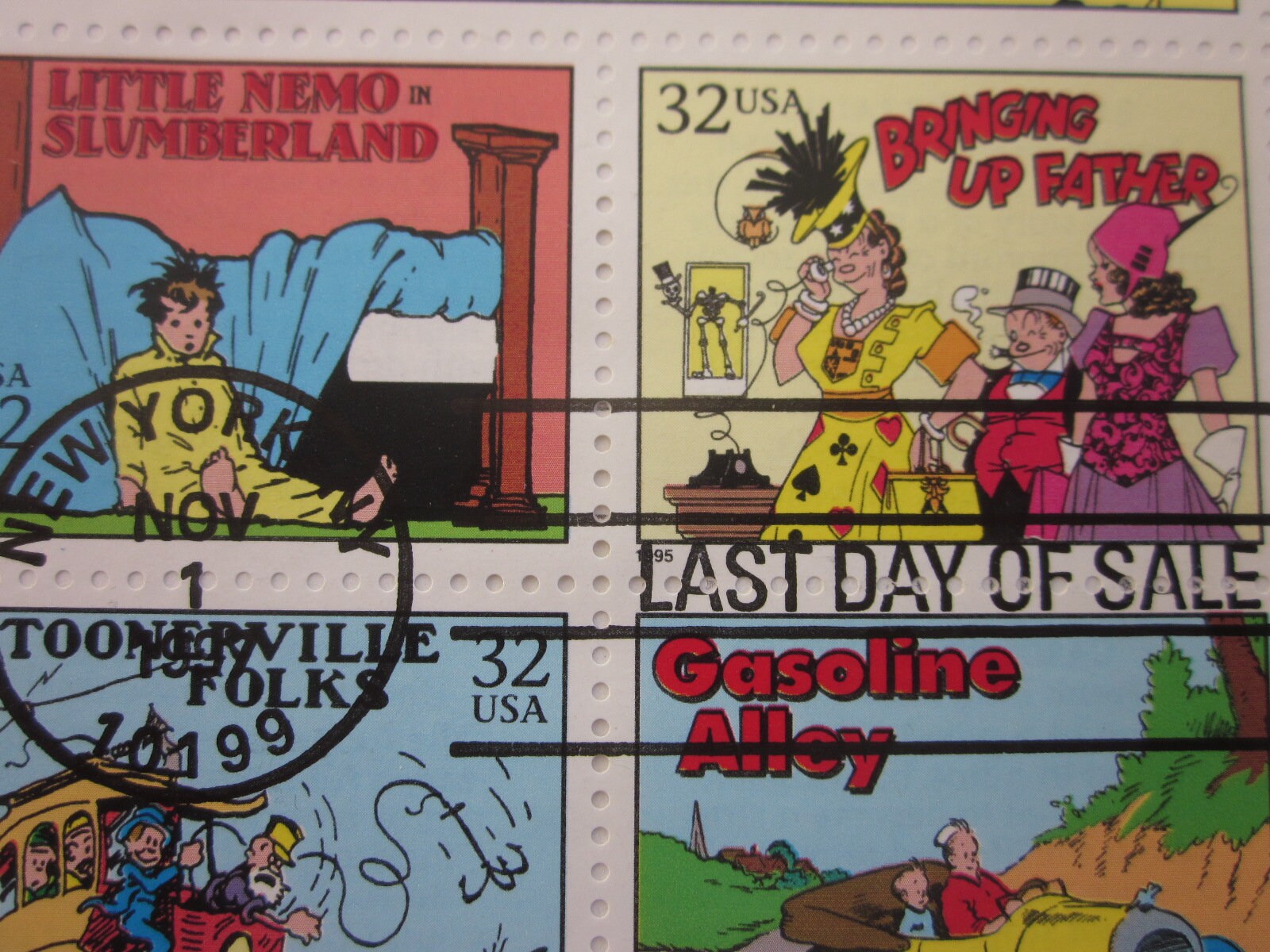 COMIC STRIP CLASSICS Pane of 20 Stamps Last Day of Sale 1995 - Etsy