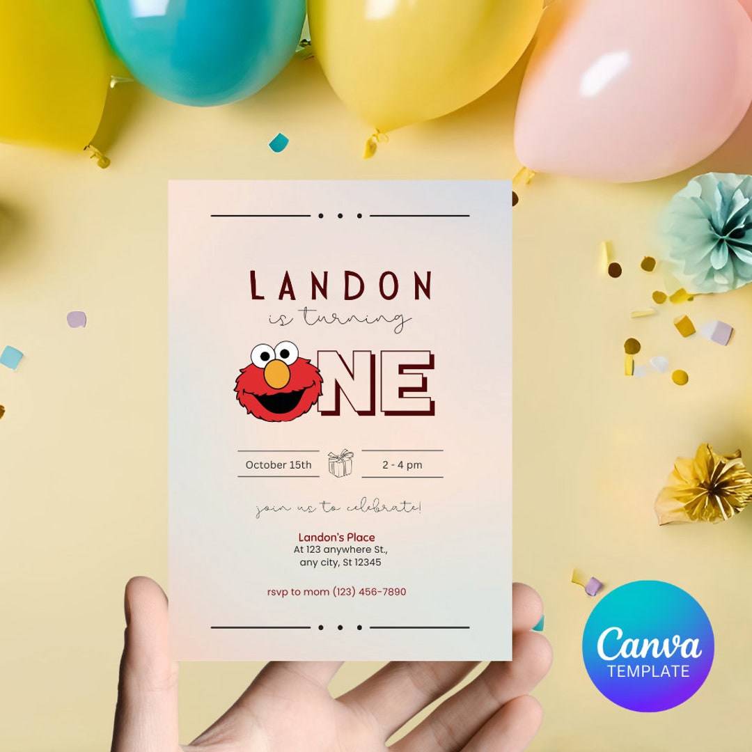 1st or 2nd Birthday Elmo Invitation Editable Elmo Invitation Elmo ...