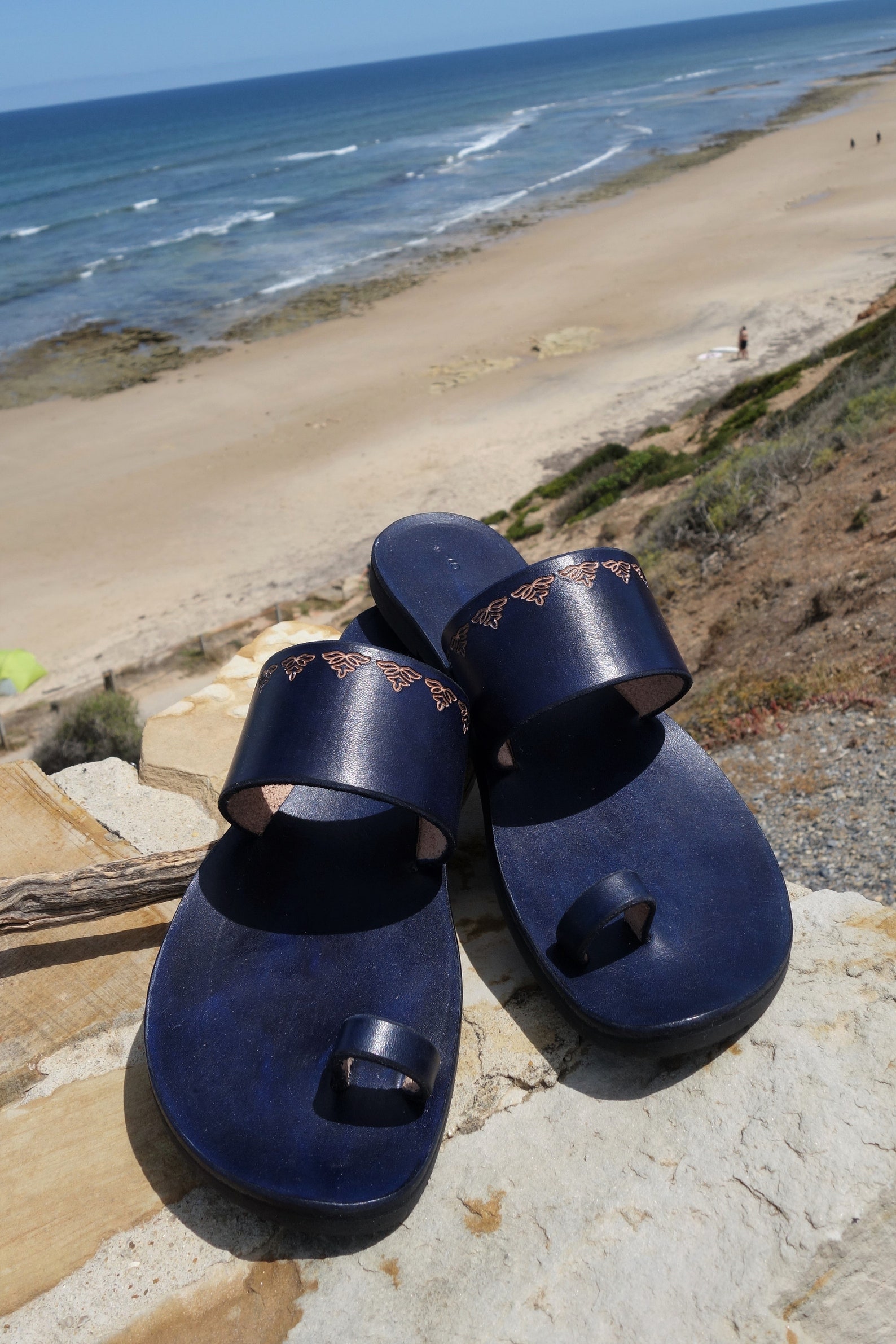 Indian Style Embossed Leather Sandal, Choice of Color & Size, Pointed ...