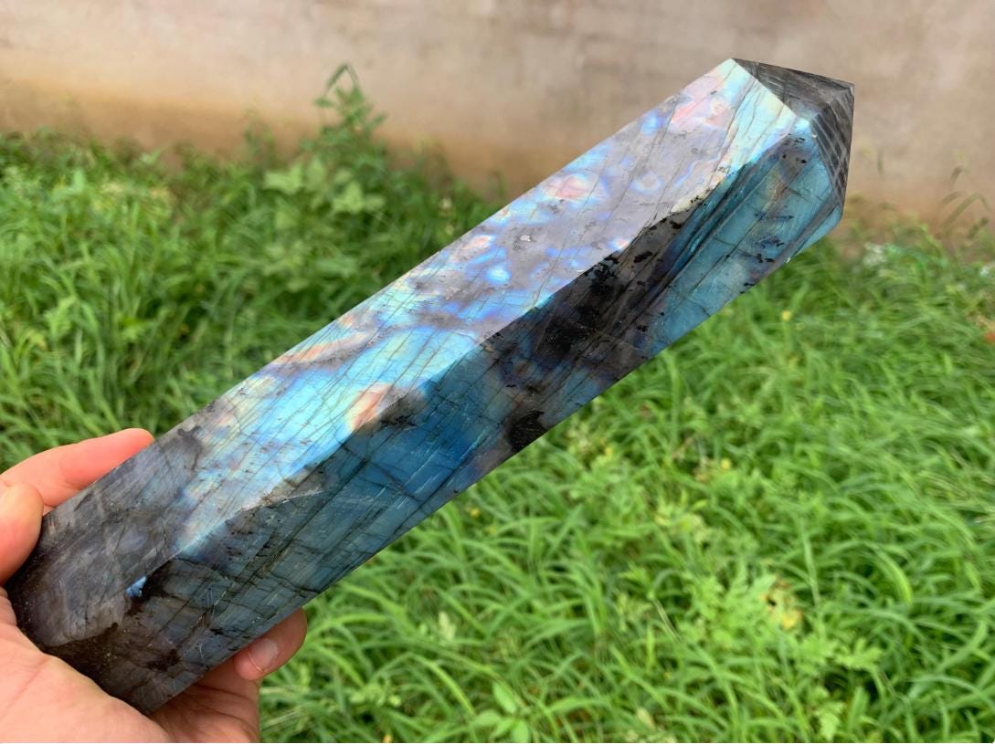 Natural Labradorite Quartz,quartz Crystal,crystal Obelisk,crystal Tower ...