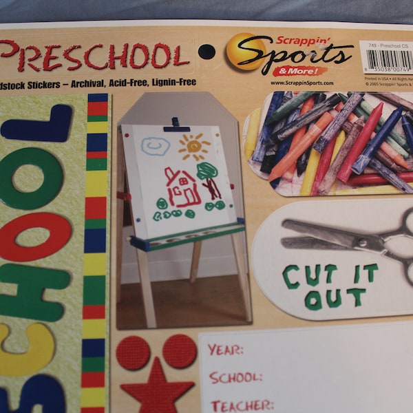 Preschool Scrapbook Stickers - Etsy