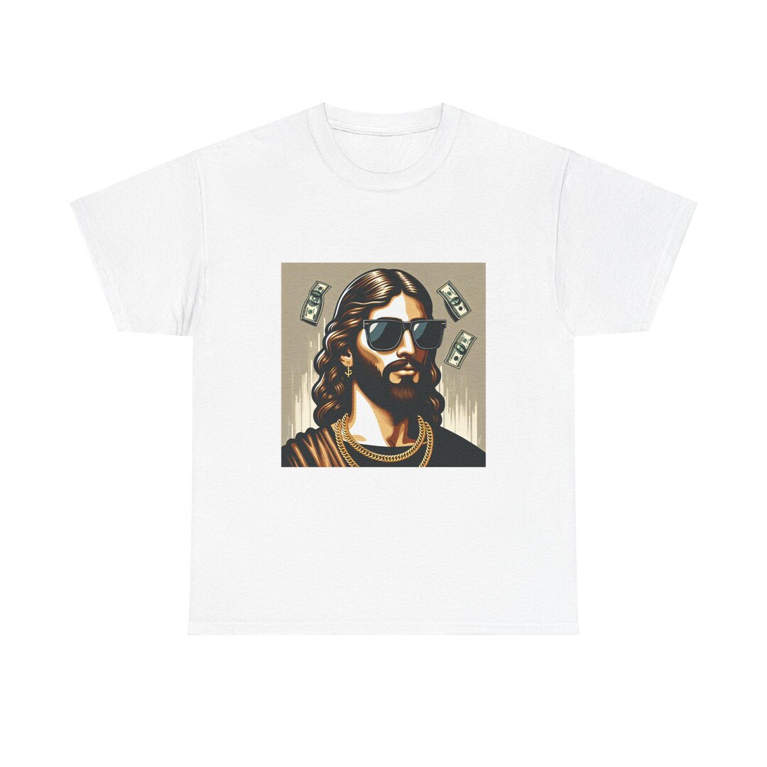 Gangster Jesus Tee, Funny Religious Shirt, Unisex Cotton Top, Jesus ...