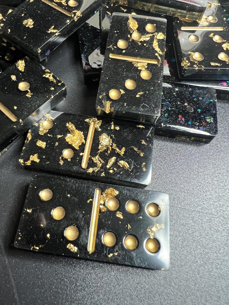 Black/gold Domino Set - Etsy