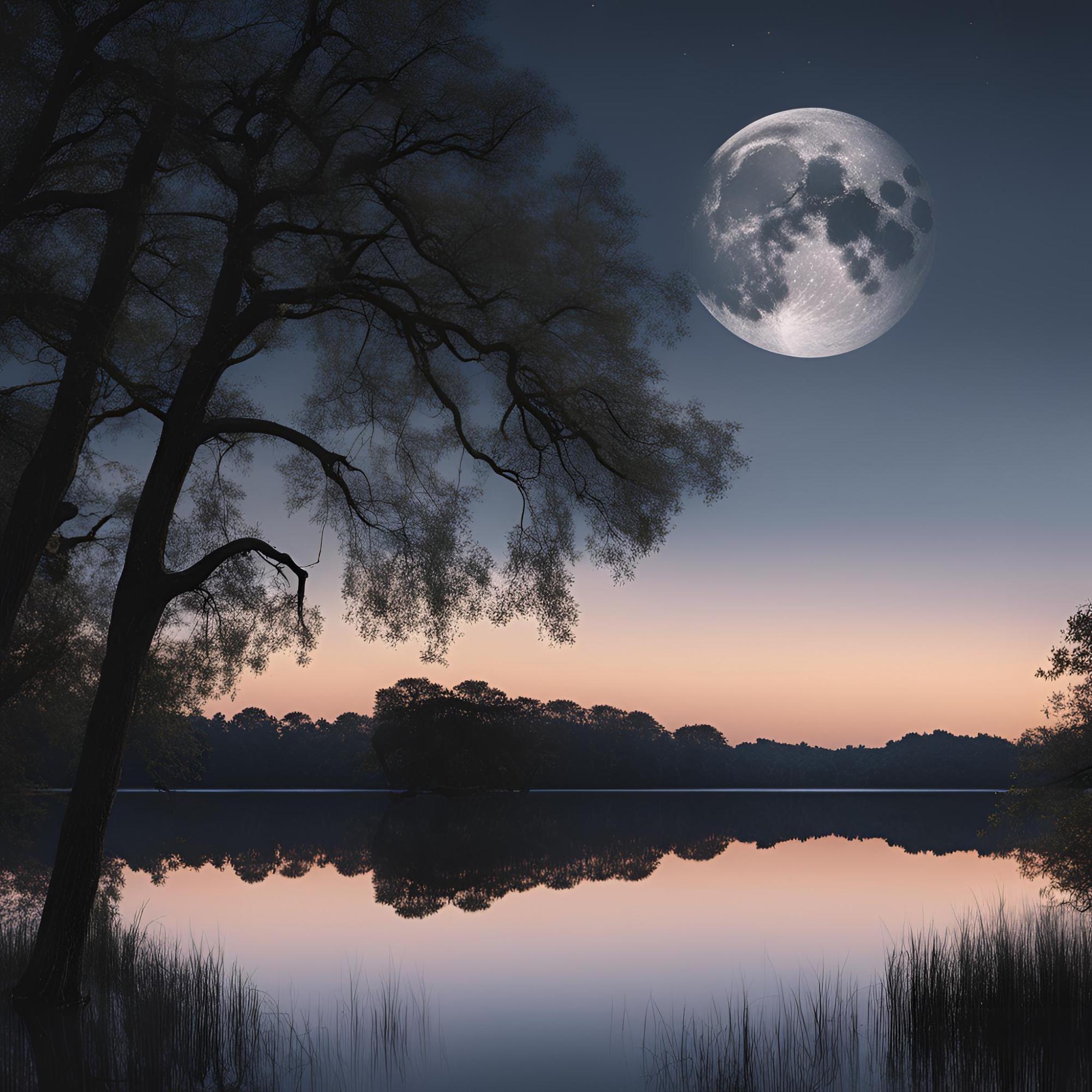 Full Moon | Night Sky | Moonlight Illustration for Home Decor, Digital ...