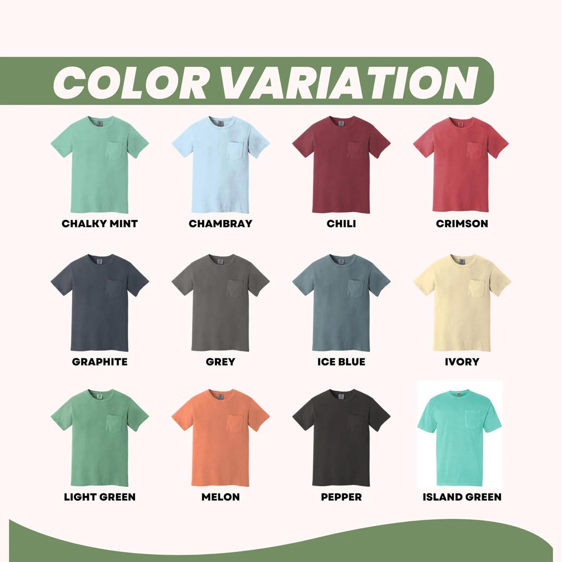 Custom Pocket Shirt, Personalized Comfort Colors Tee, Your Logo Here ...