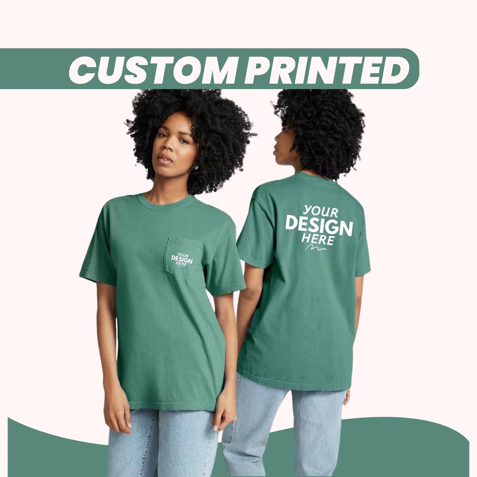 Custom Pocket Shirt, Personalized Comfort Colors Tee, Your Logo Here ...