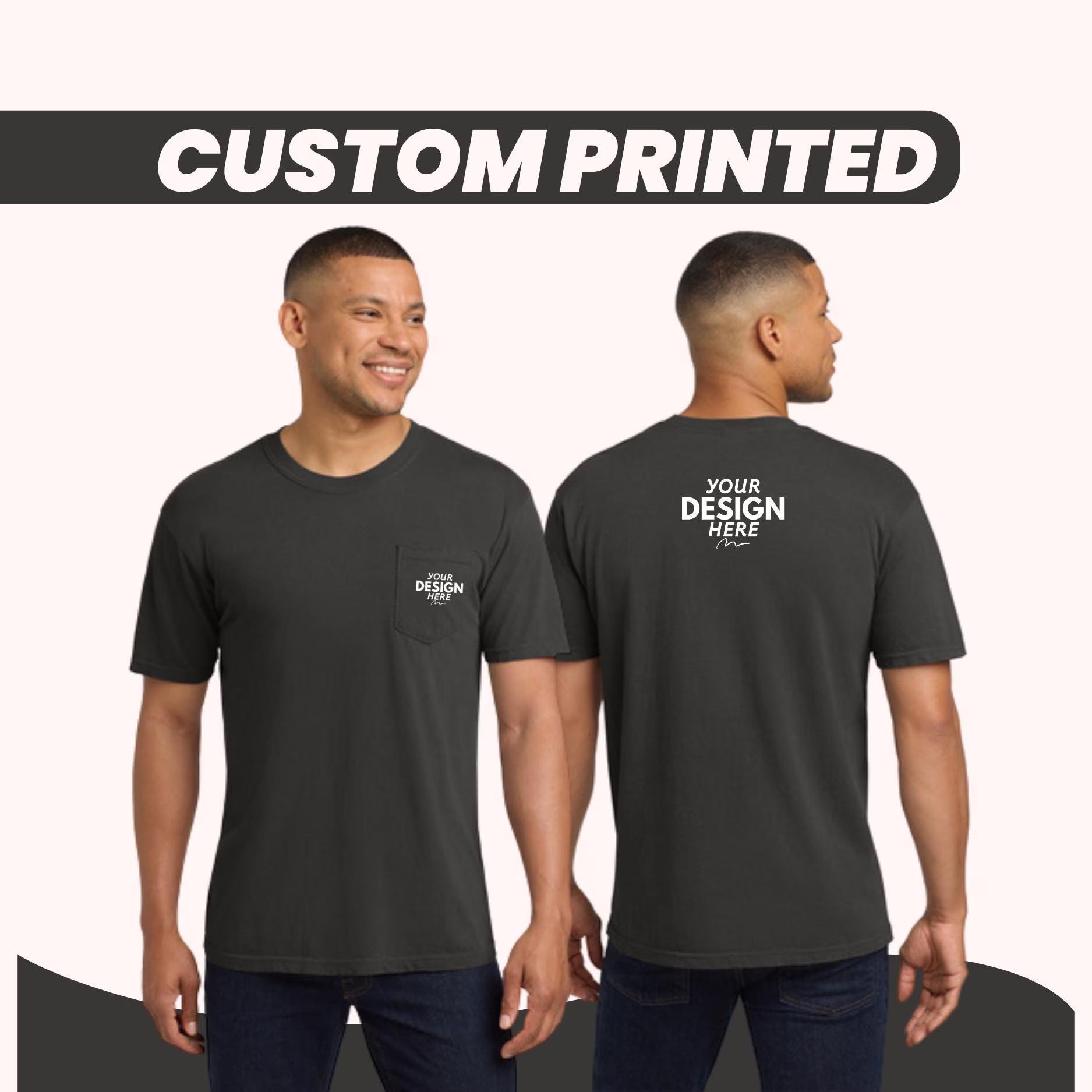 Custom Pocket Shirt, Personalized Comfort Colors Tee, Your Logo Here ...