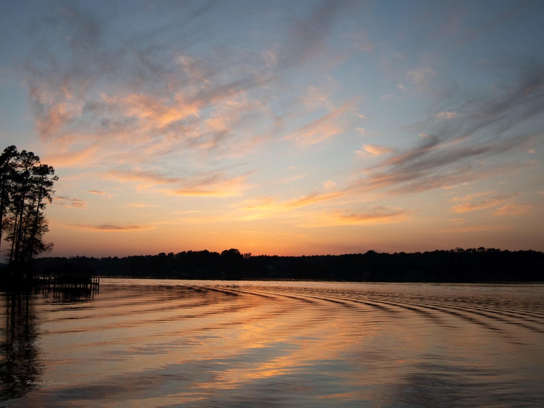 Sunset and Ripples on Lake Sinclair (georgia) - Digital Image - Etsy