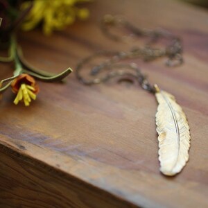 Lucky Feather Necklace - Brass Nature Boho Jewelry Good Luck Gift for ...