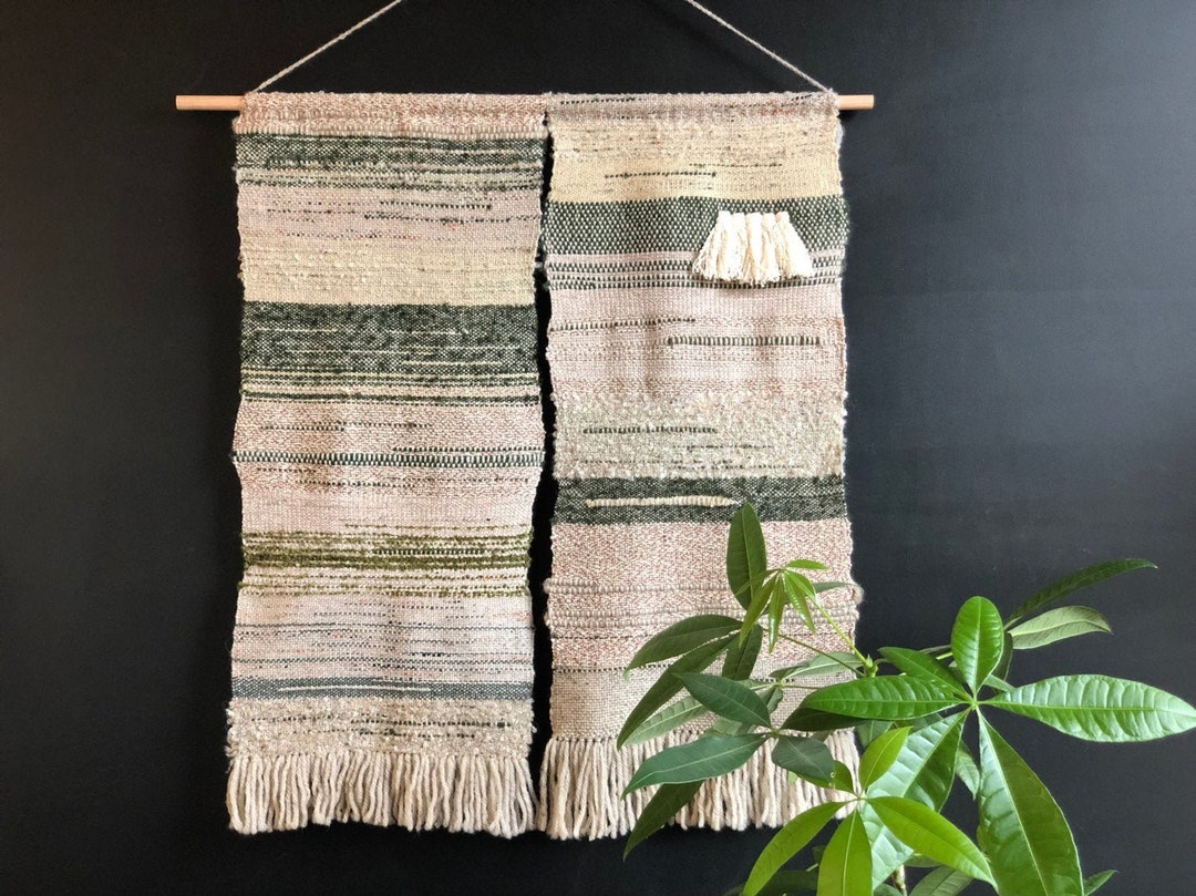 Woven Wall Hanging Panel Saori Weaving - Japanese Zen Wabi Sabi ...