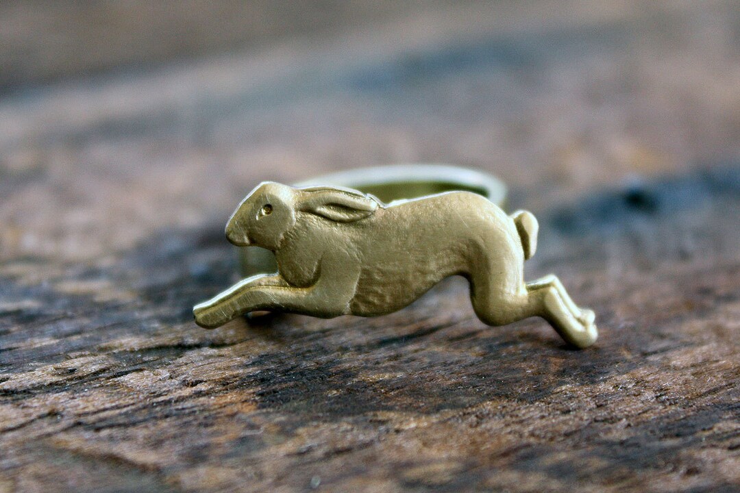 Bunny Rabbit Ring Handmade Brass Animal Jewelry Gift for Nature Lover ...