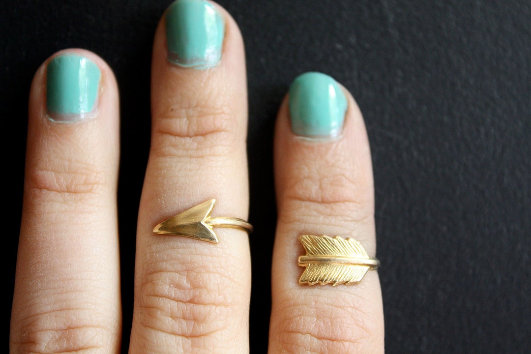 First Knuckle Adjustable Arrow Rings - Set of 2 Rings - Etsy