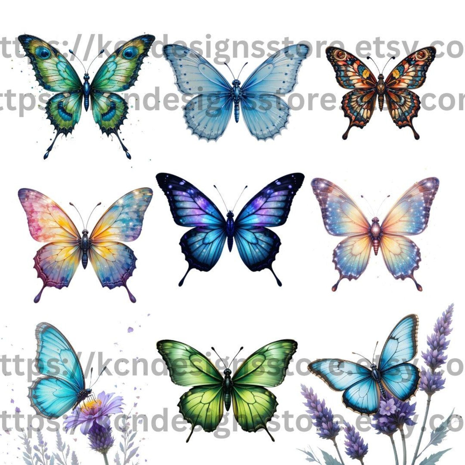 30 PNG Butterfly Clipart, Watercolor Butterfly Clipart Bundle ...