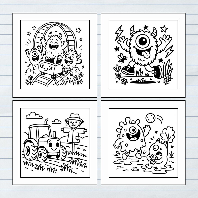 Bold and Easy MONSTER Coloring Book for Kids | Cute & Silly Creatures ...