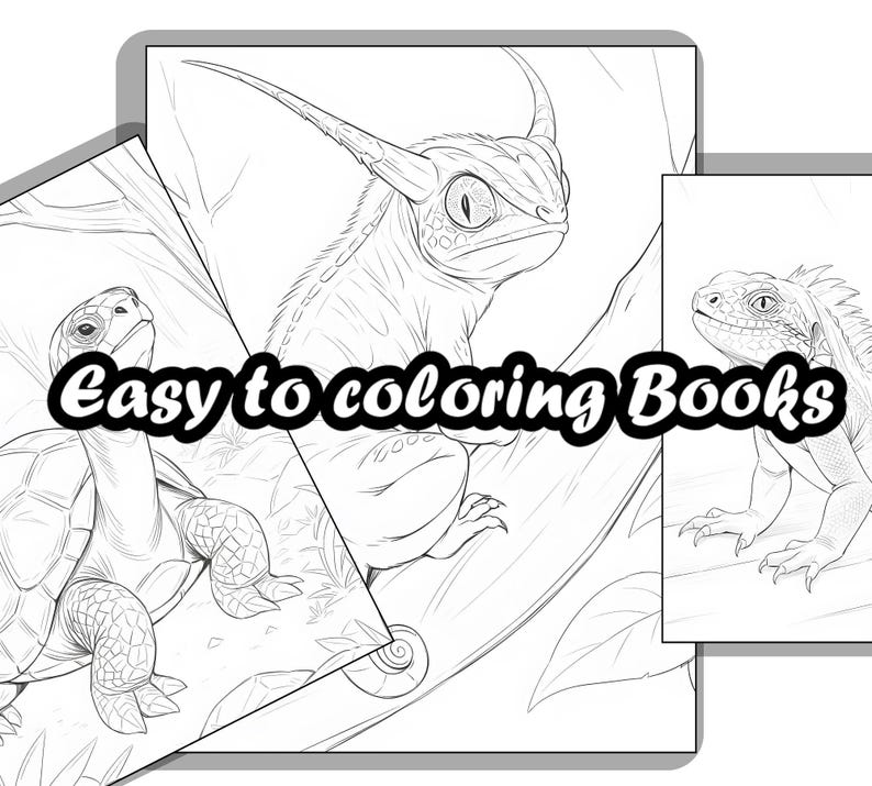 Reptiles and Amphibians Coloring Pages for Kids – 50 Easy A4 Animal ...
