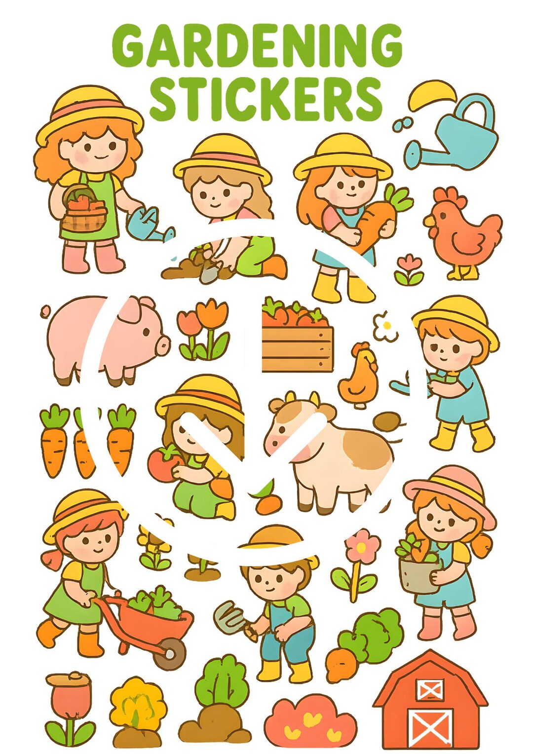 Gardening Sticker Pack | Cute Farm and Garden Clipart | Digital ...