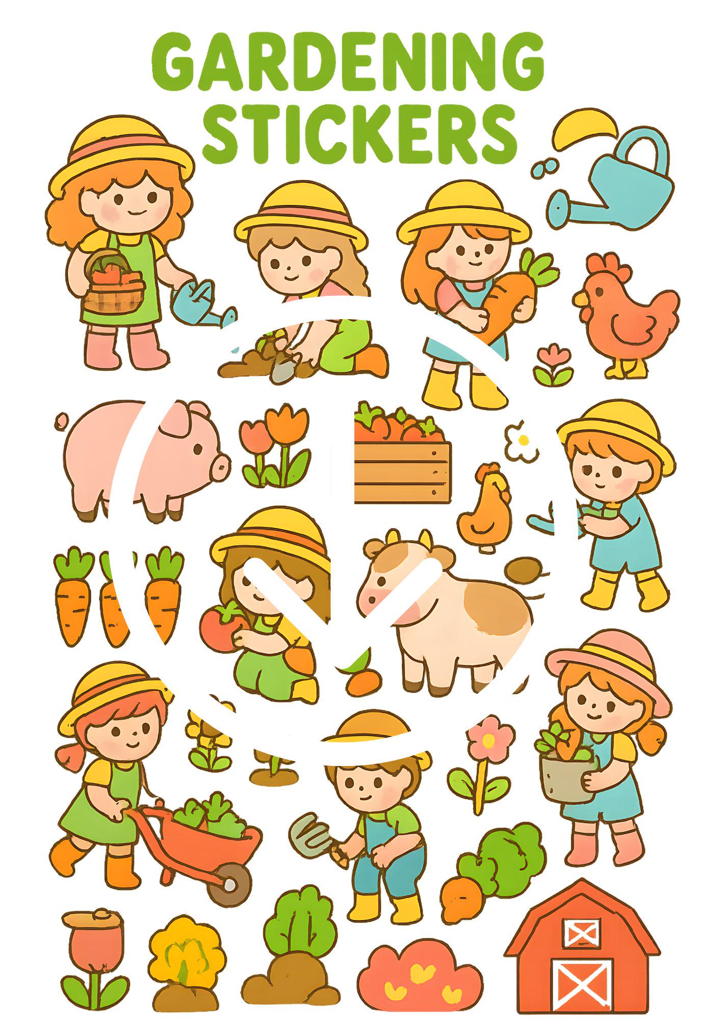 Gardening Sticker Pack | Cute Farm and Garden Clipart | Digital ...