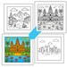 World Landmarks Coloring Pages – 29+ Iconic Places Line Art for Kids ...