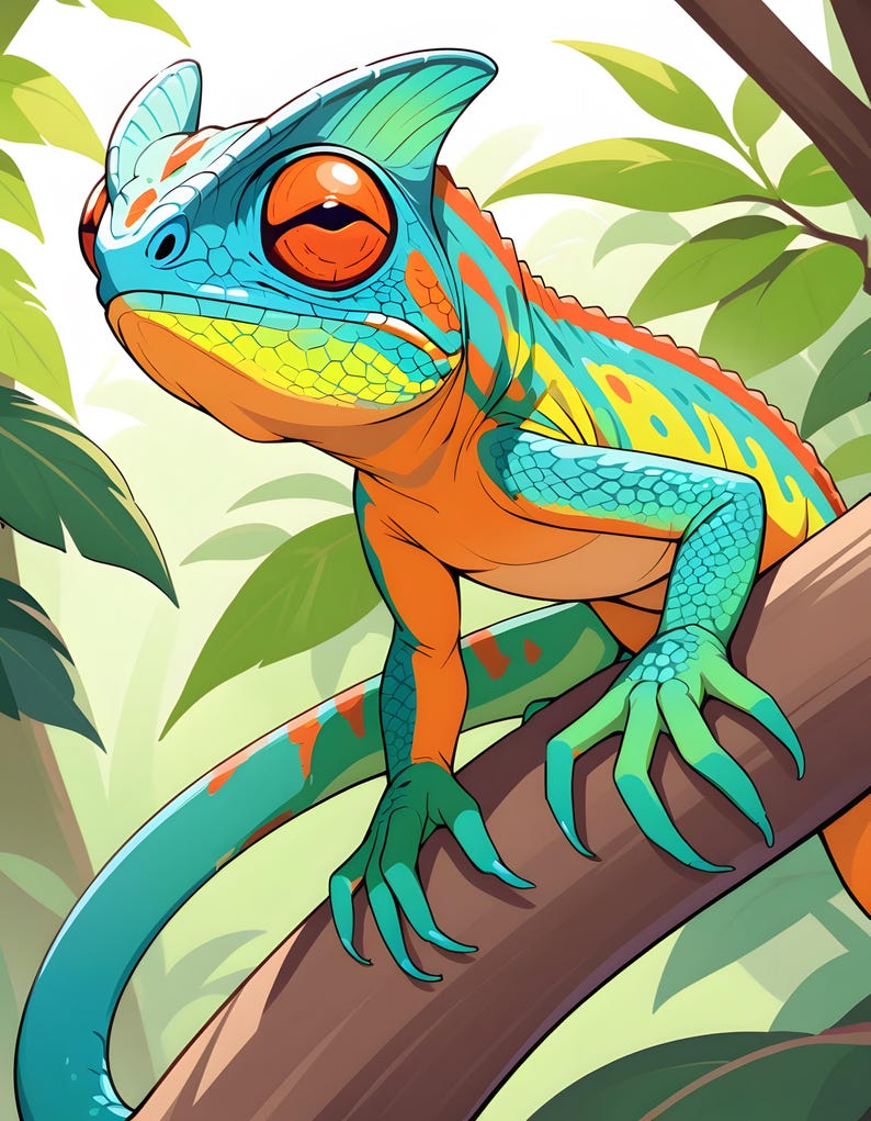 Reptiles and Amphibians Coloring Pages for Kids – 50 Easy A4 Animal ...