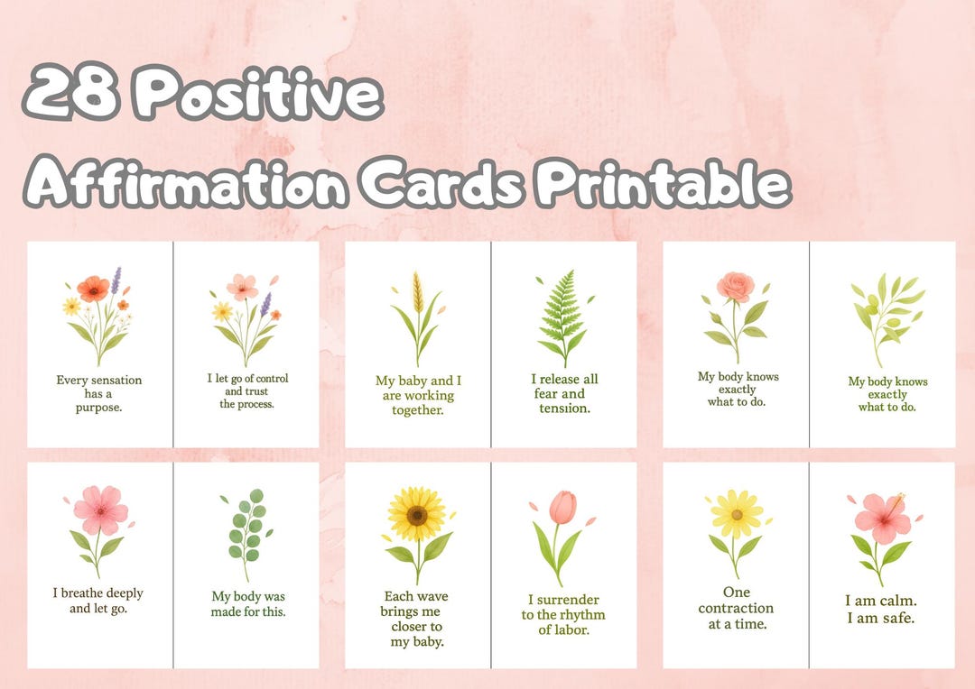 28 Printable Floral Affirmation Cards – Flower-themed Positive Quotes ...