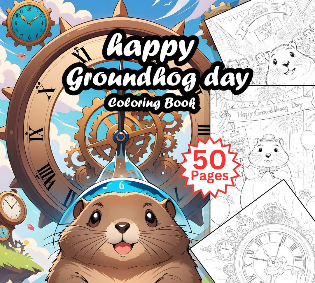 Whimsical Groundhog Day Clipart Set - Cheerful Spring Welcoming ...