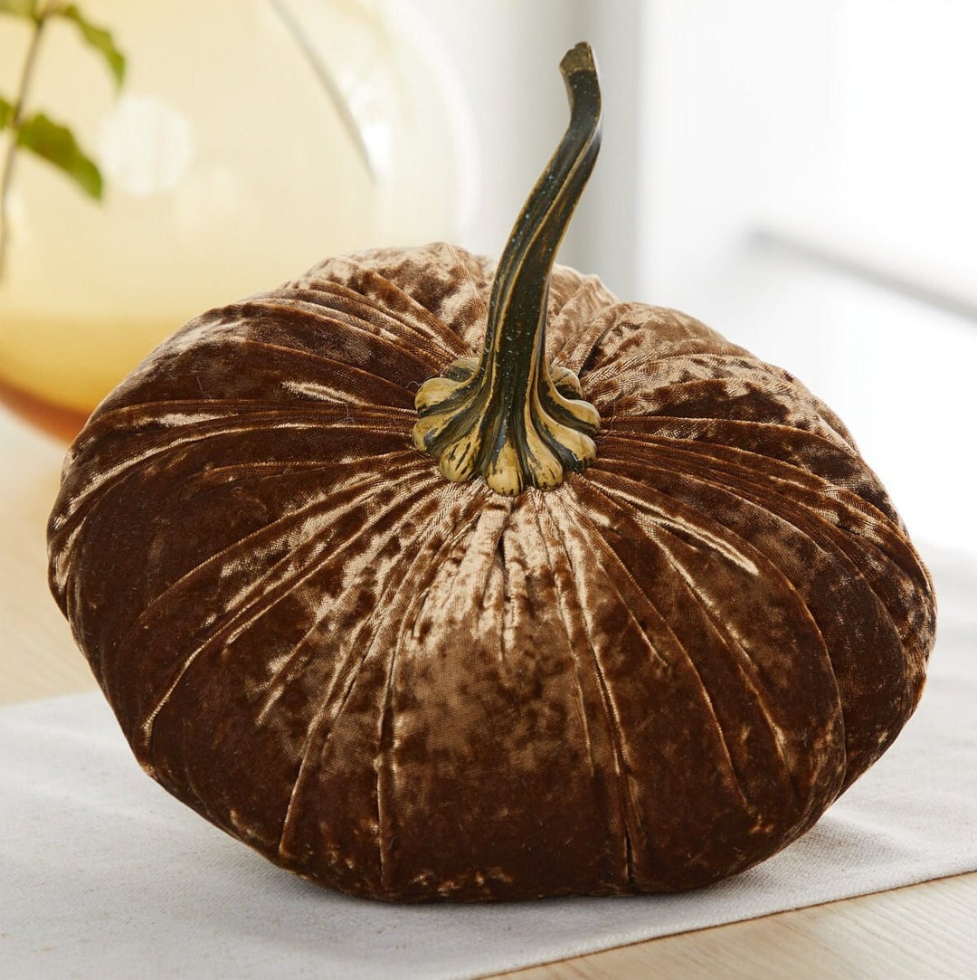 Extra Large Velvet Pumpkin Luxe Sand, Luxury Velvet Home Decor, Neutral ...