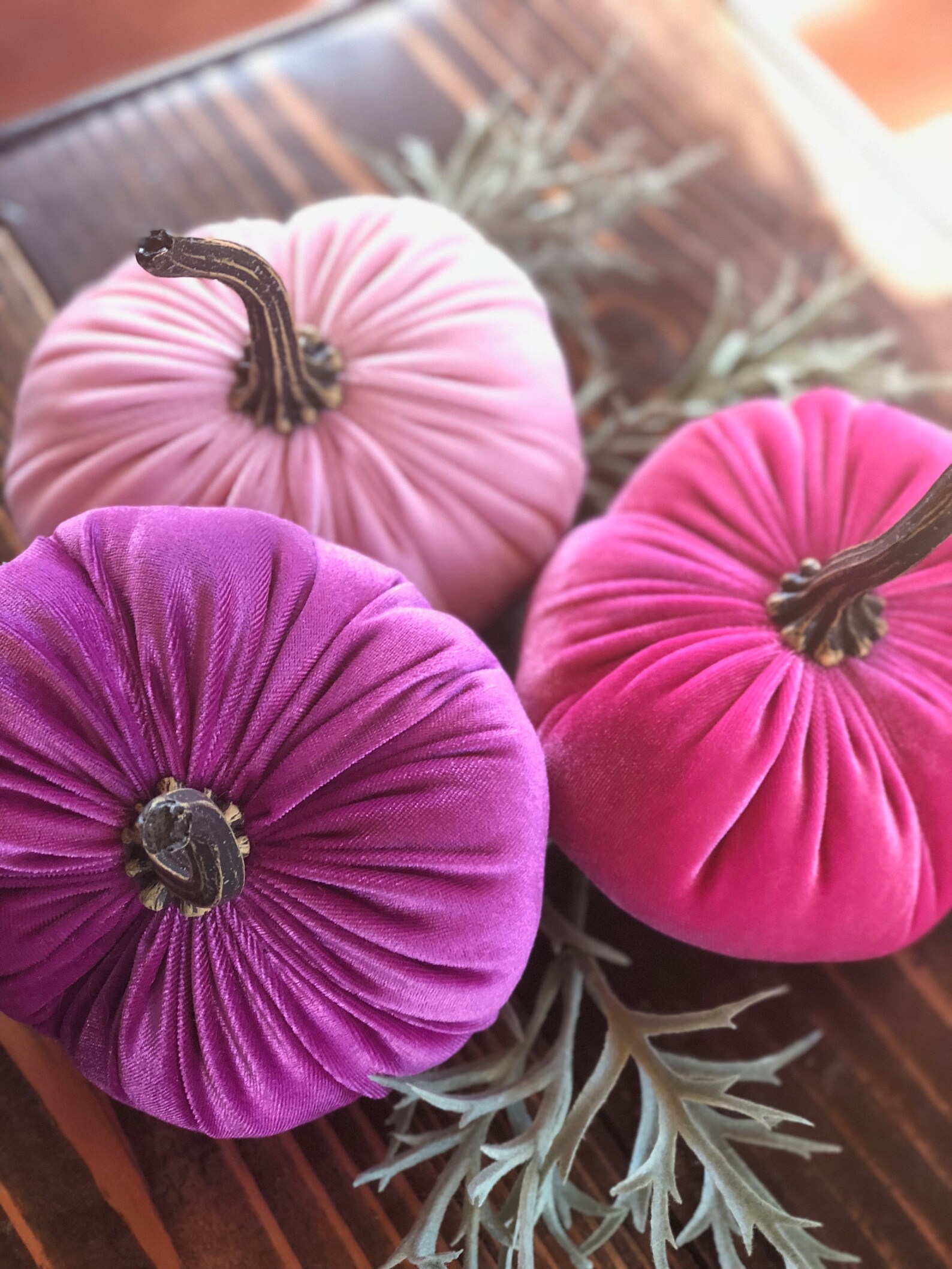 Small Velvet Pumpkin Hot Pink Glam Decor Modern Farmhouse - Etsy