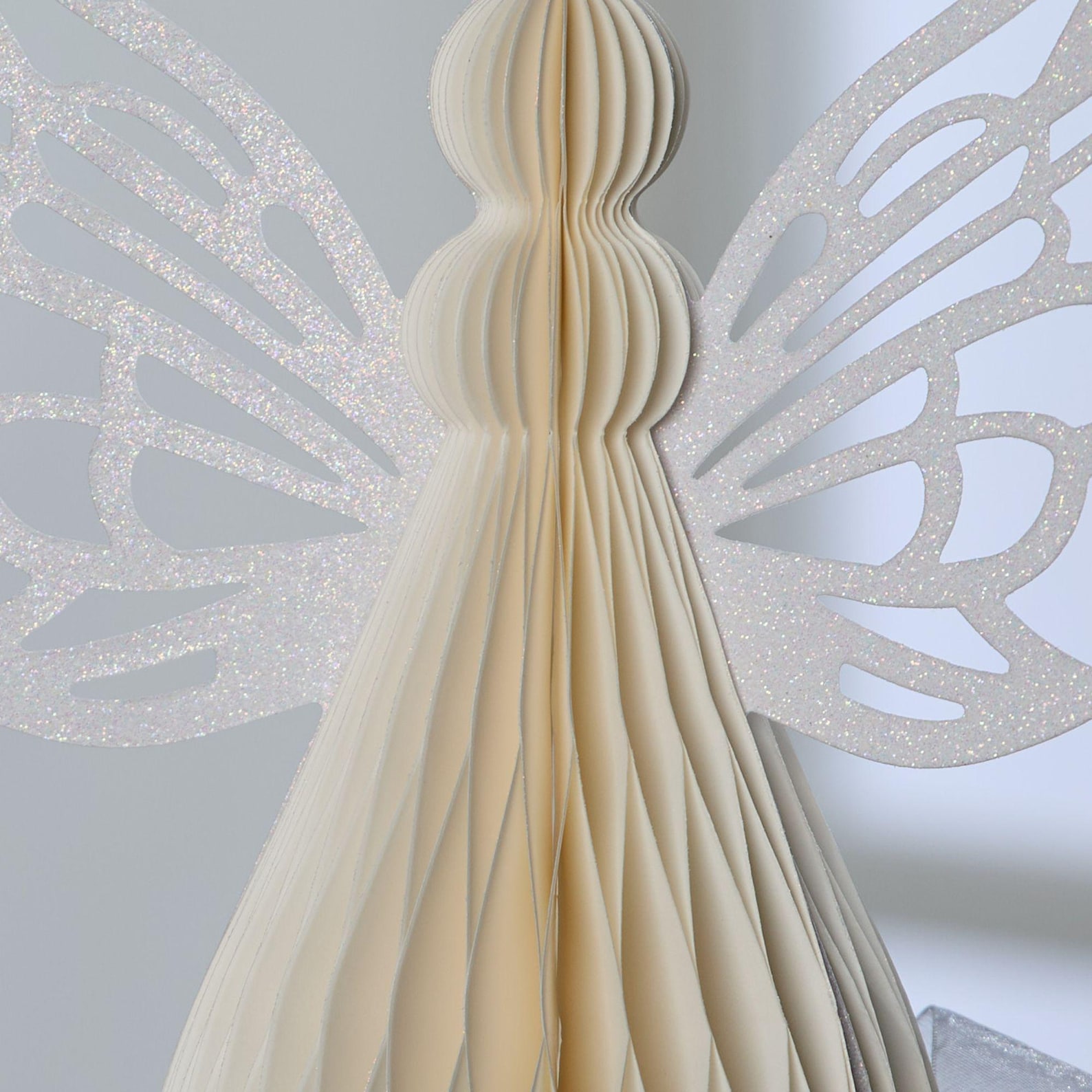 Honeycomb Paper Angel in Ivory, Winter Tabletop Accent, Vintage Paper ...