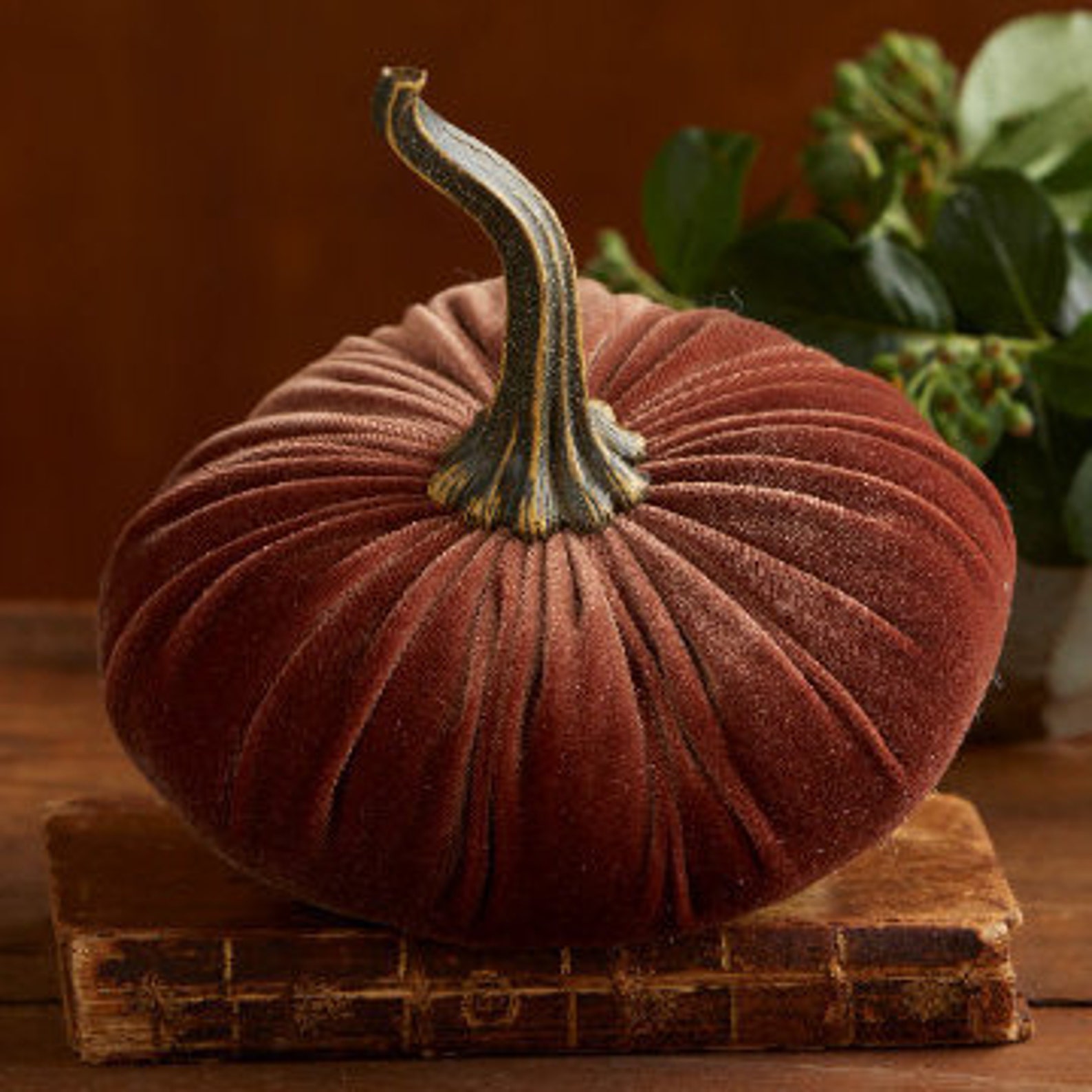 Large Velvet Pumpkins Set of 3 Fall Wedding Centerpiece - Etsy