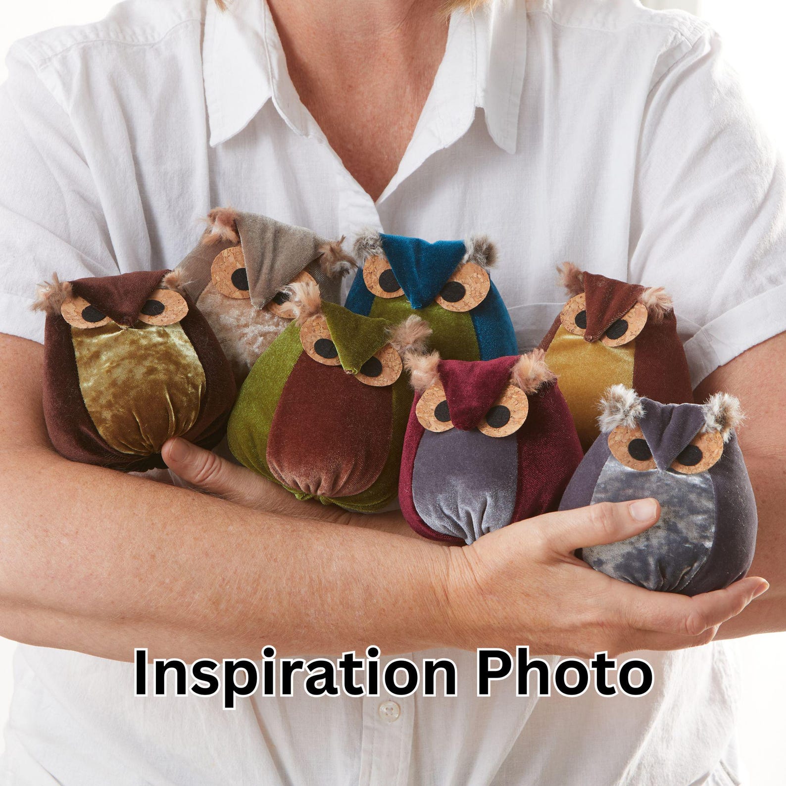 Brown Velvet Owls, Charming Handstitched, Owl Nature Enthusiasts, Wise ...