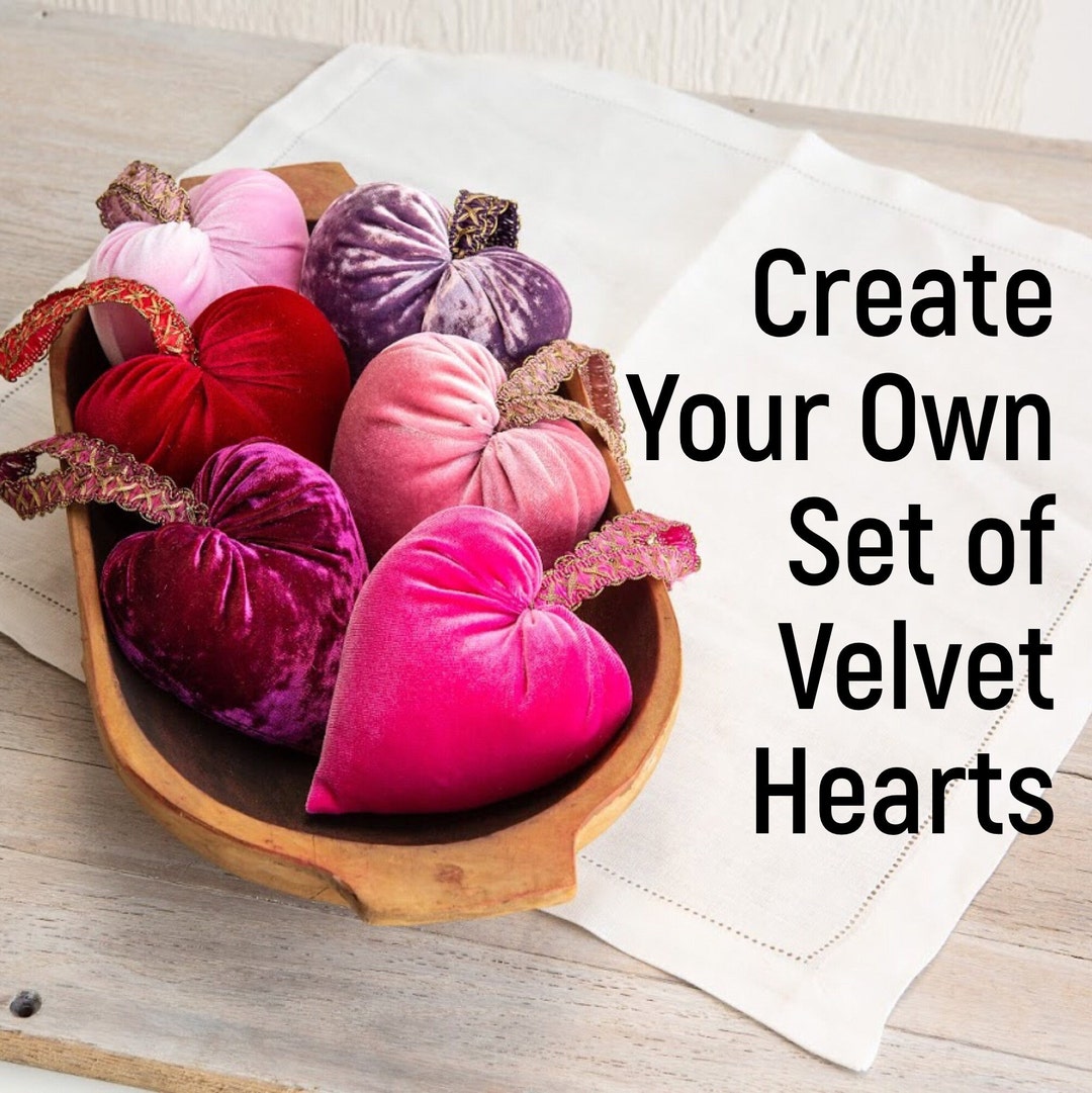 Velvet Hearts, Create Your Own Set of Colors, Handmade Decor, Mother's ...