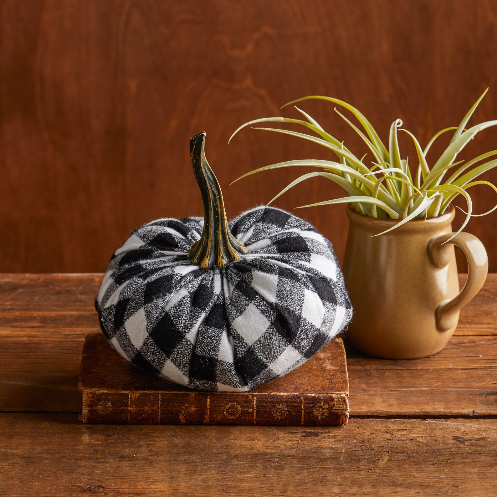 Large Buffalo Plaid Flannel Pumpkin Modern Farmhouse Decor | Etsy