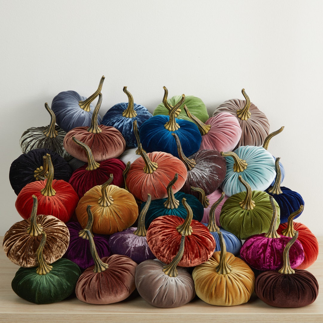 Large Velvet Pumpkin, Fall Decor, Table Centerpiece, Cozy Home Gifts ...